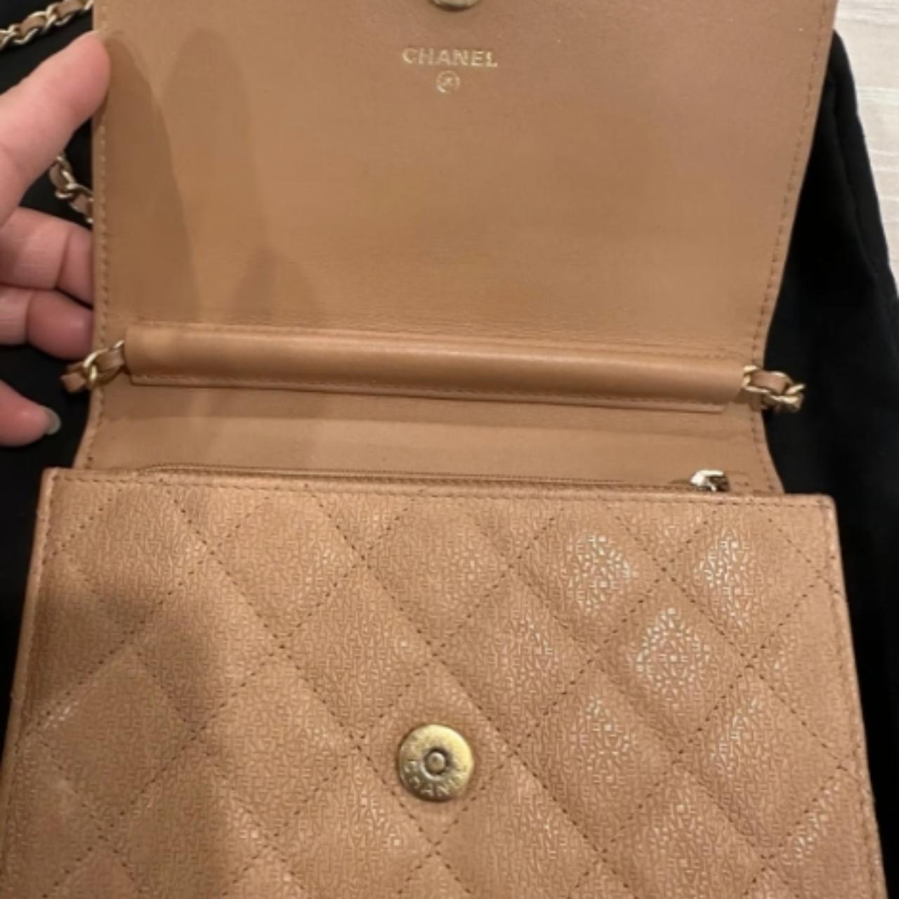 Chanel Chanel wallet on chain with 8 card slots in... - Depop