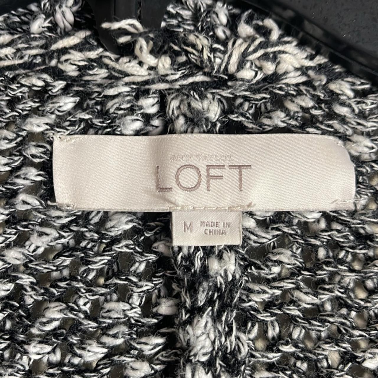 Loft Black and White Sweater Jacket Size... - Depop