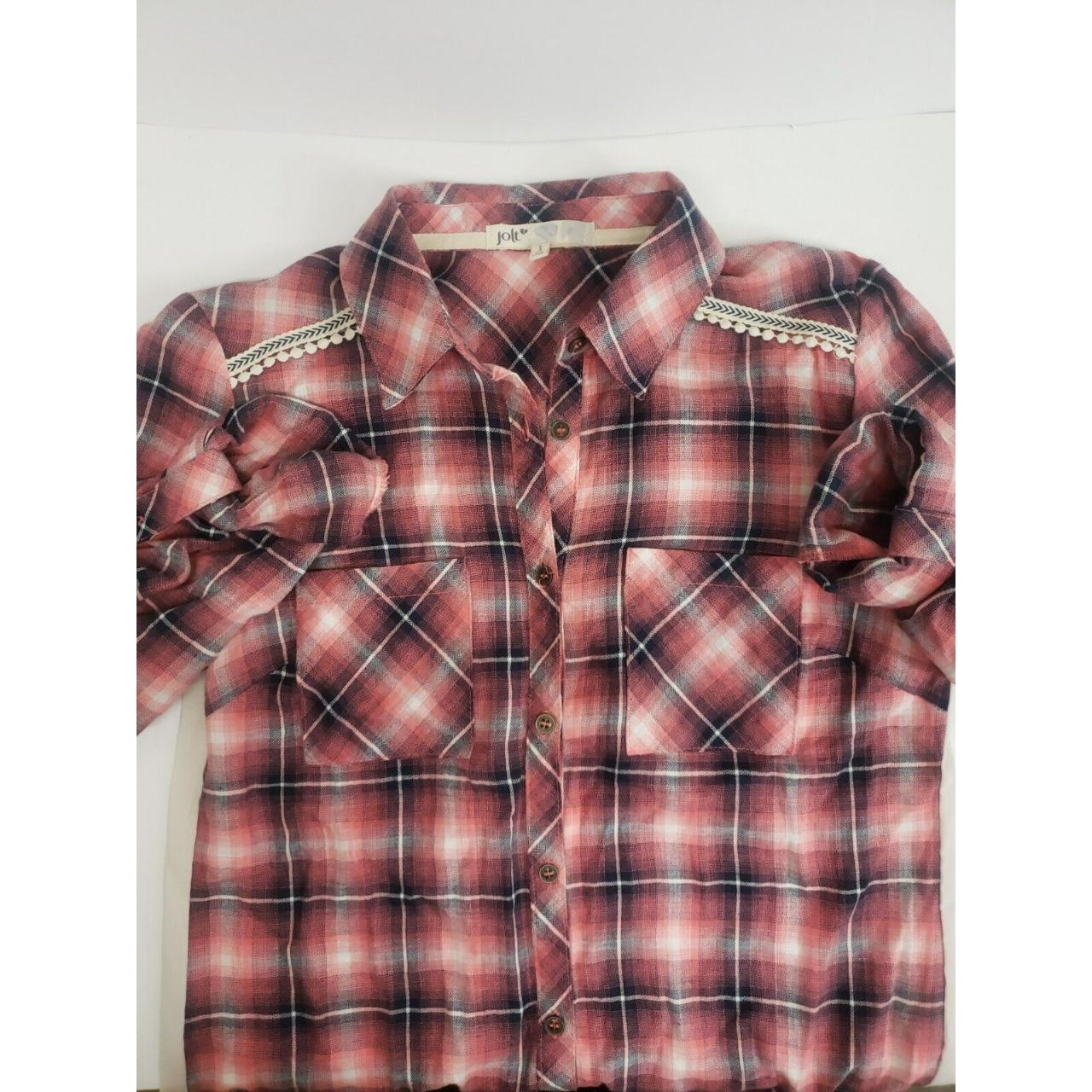 Buckle Jolt Red Pink Plaid Button Front Shirt Size S... - Depop