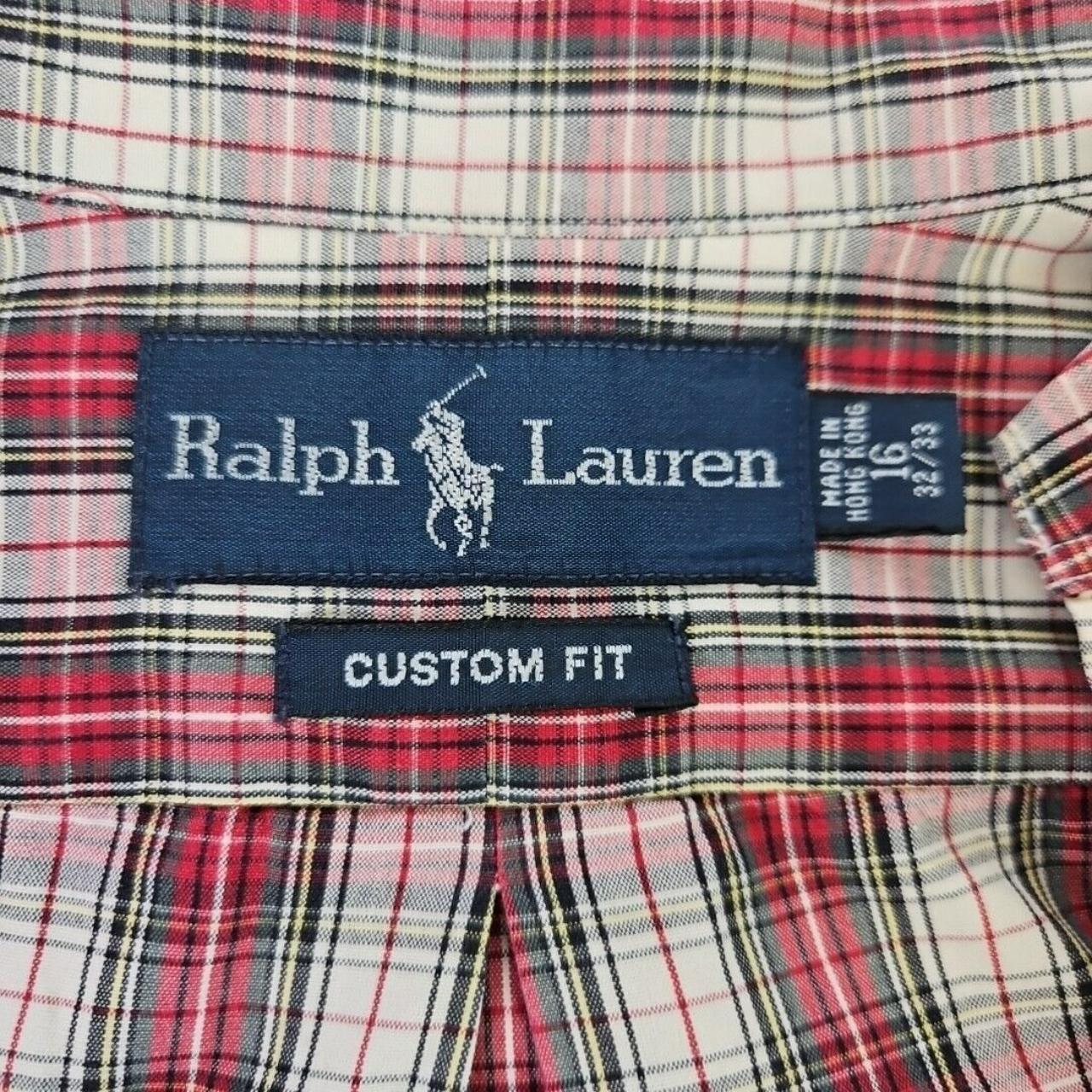 Ralph Lauren Mens Shirt Custom Fit Red Plaid Pony... - Depop