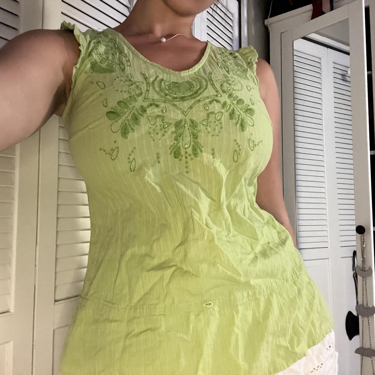 Green sparkle fairy core top👒 100% cotton.... - Depop