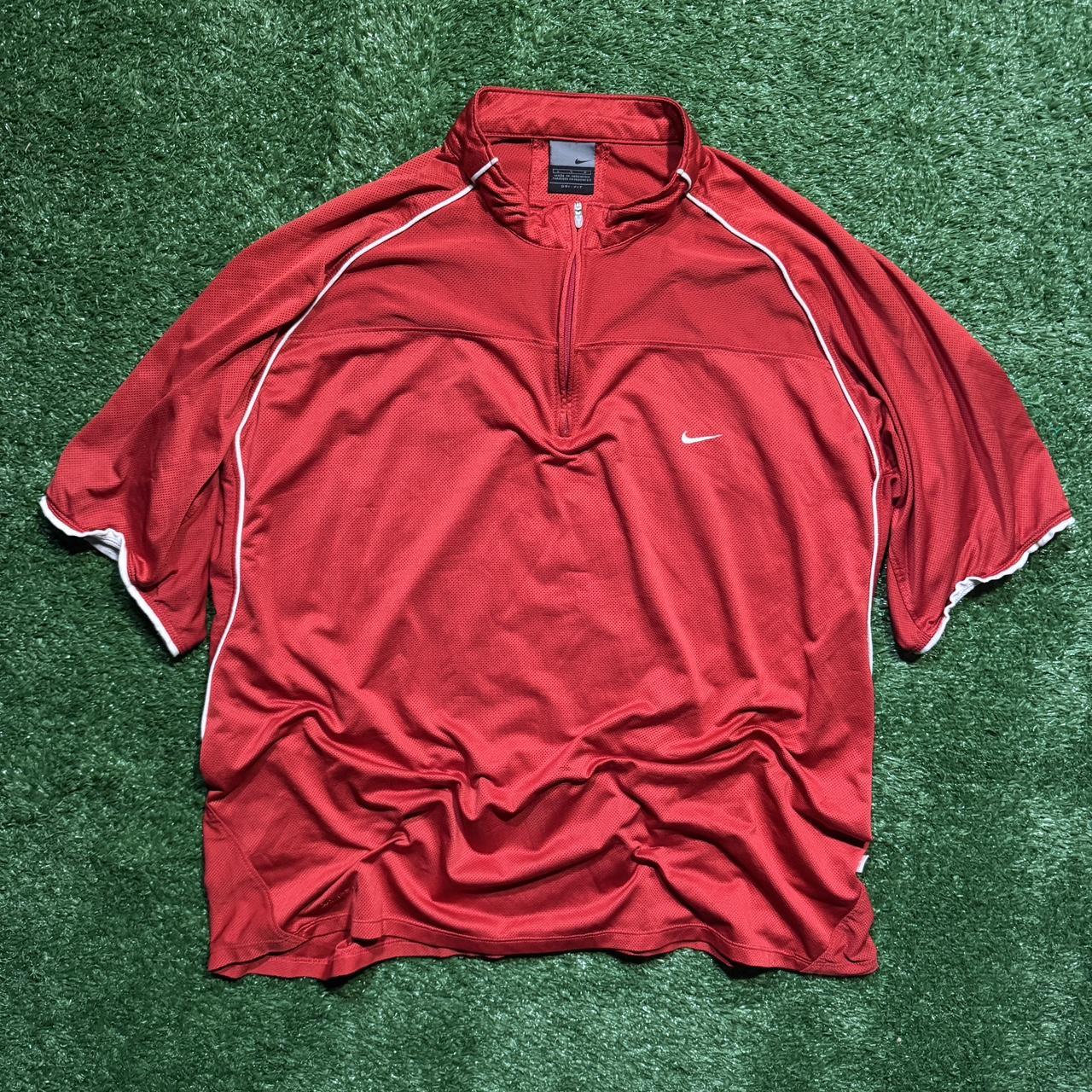 Early 2004 Roger Federer Red Nike Tennis polo... | Depop