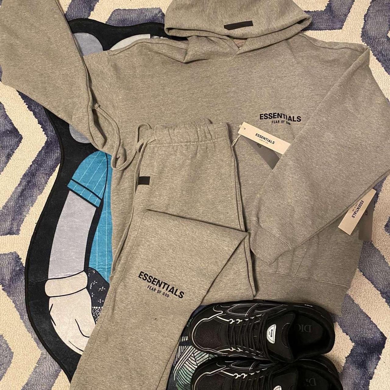 Dark oatmeal essentials tracksuit Brand new with... - Depop