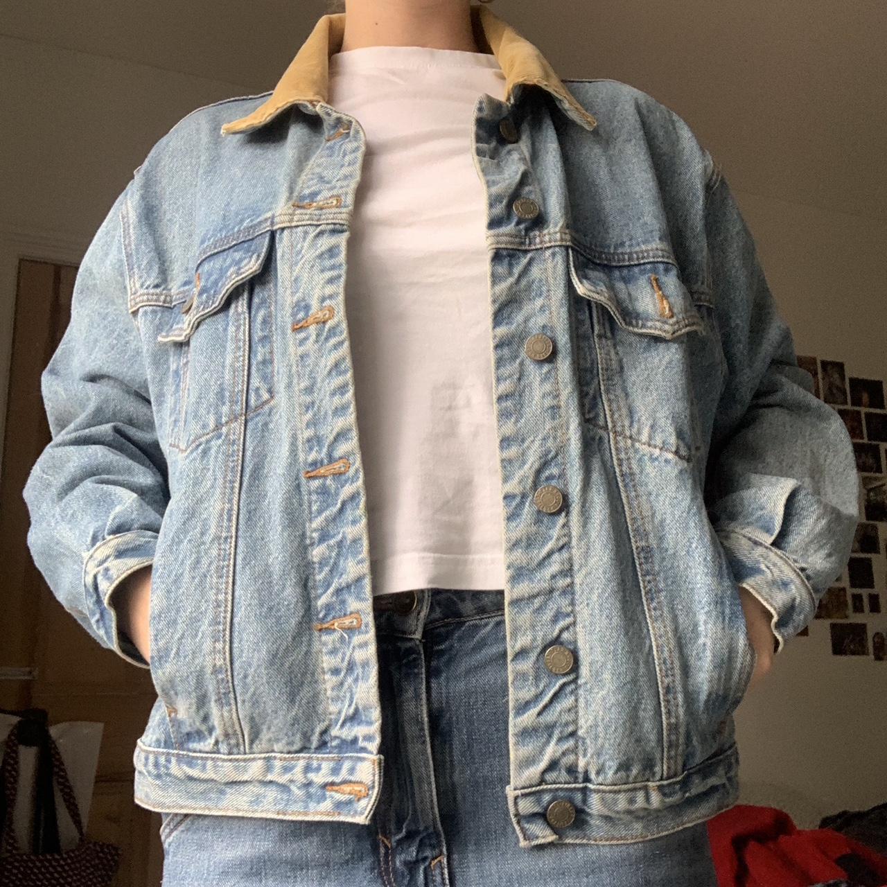 Brandy Melville Denim Jacket with Corduroy collar.... - Depop