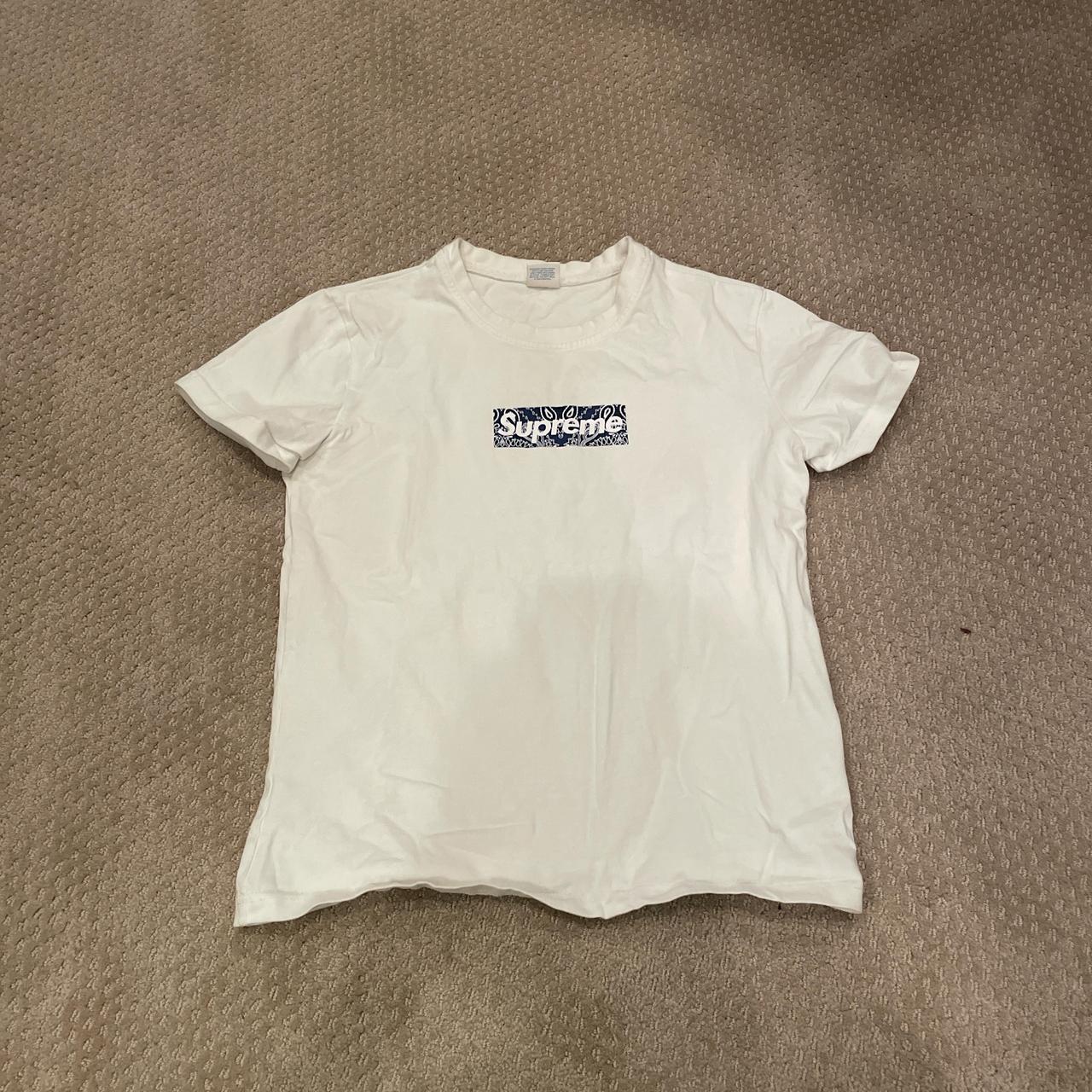 Supreme blue box tee Size large but fits more like... | Depop