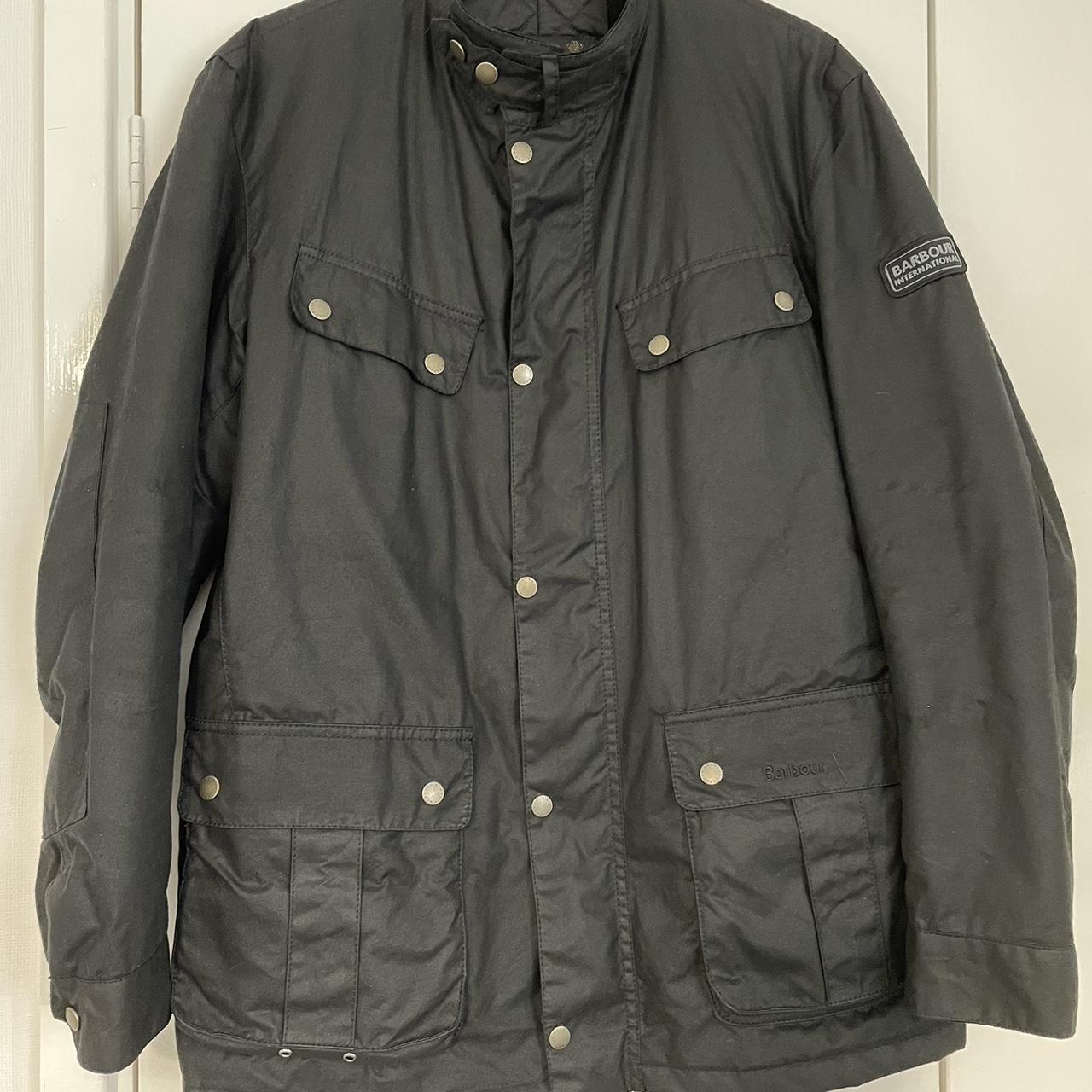 Barbour Black Wax Jacket, worn once, excellent... - Depop