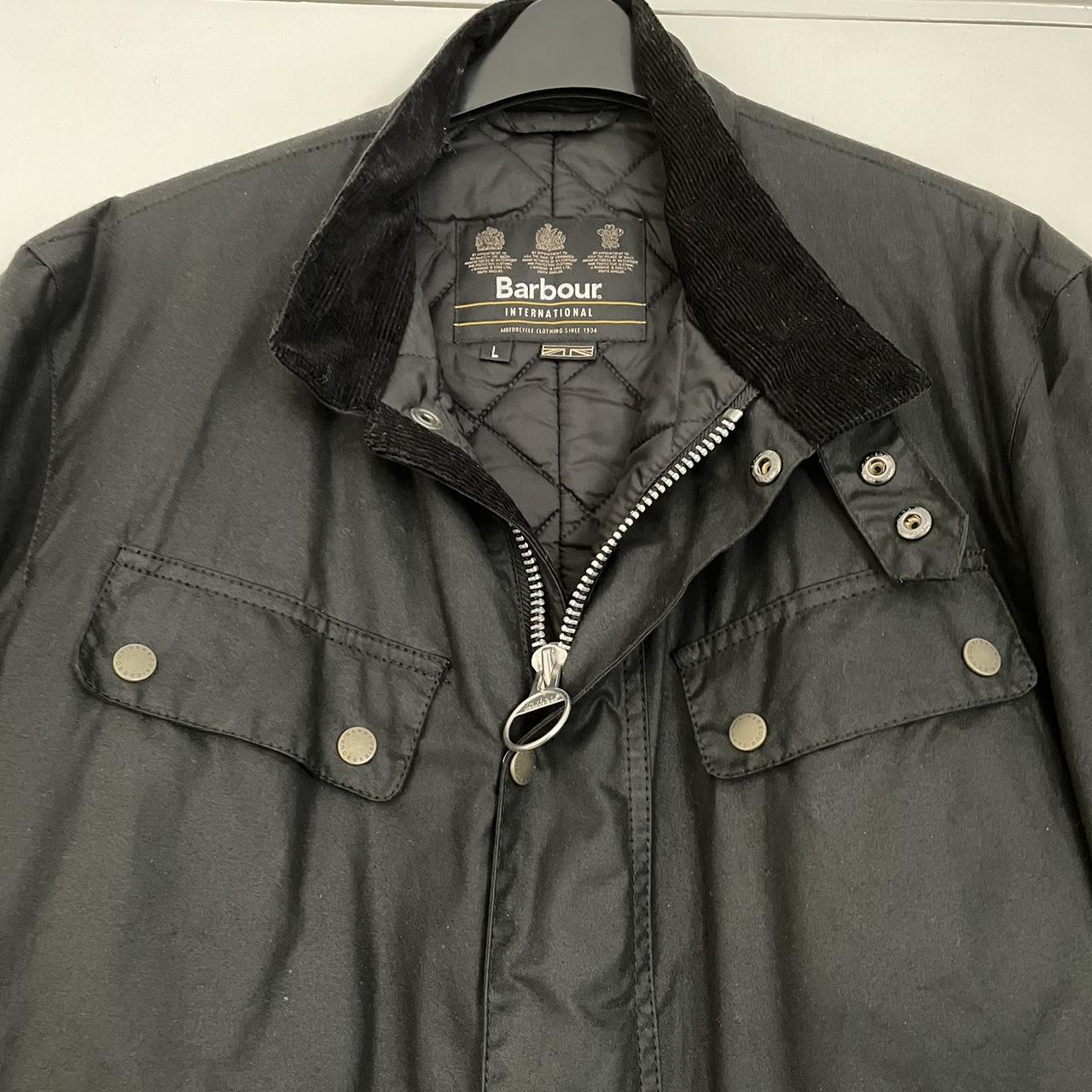 Barbour Black Wax Jacket, worn once, excellent... - Depop
