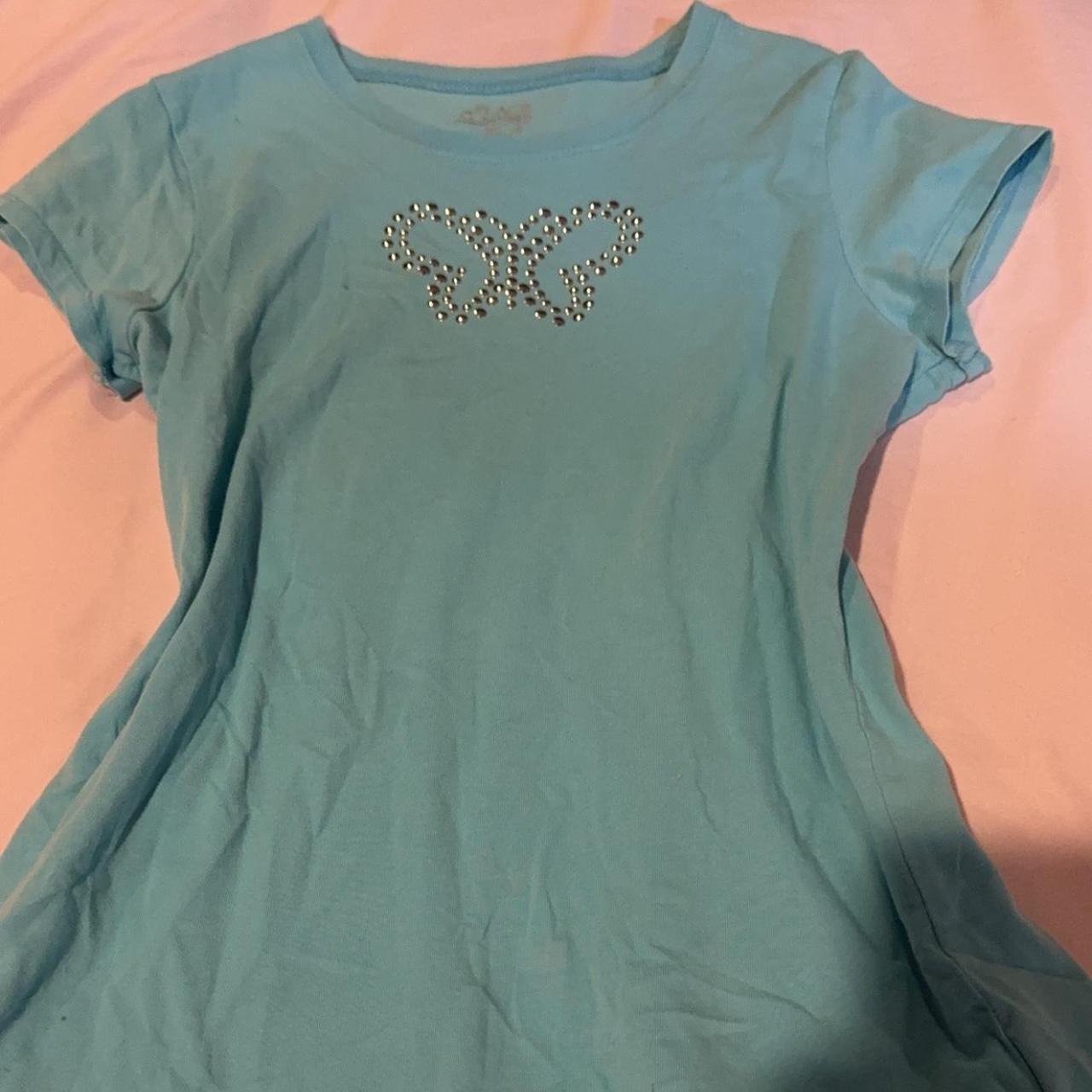 Y2K Rhinestoned Butterfly Shirt #rhinestones... - Depop