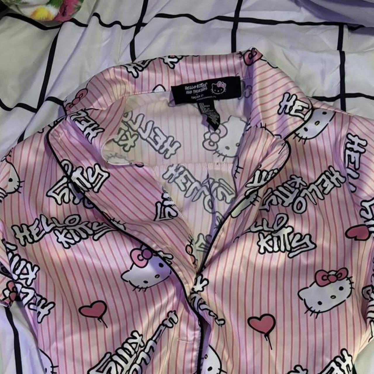 Hello kitty satin PJ set Size S Super comfy only... - Depop