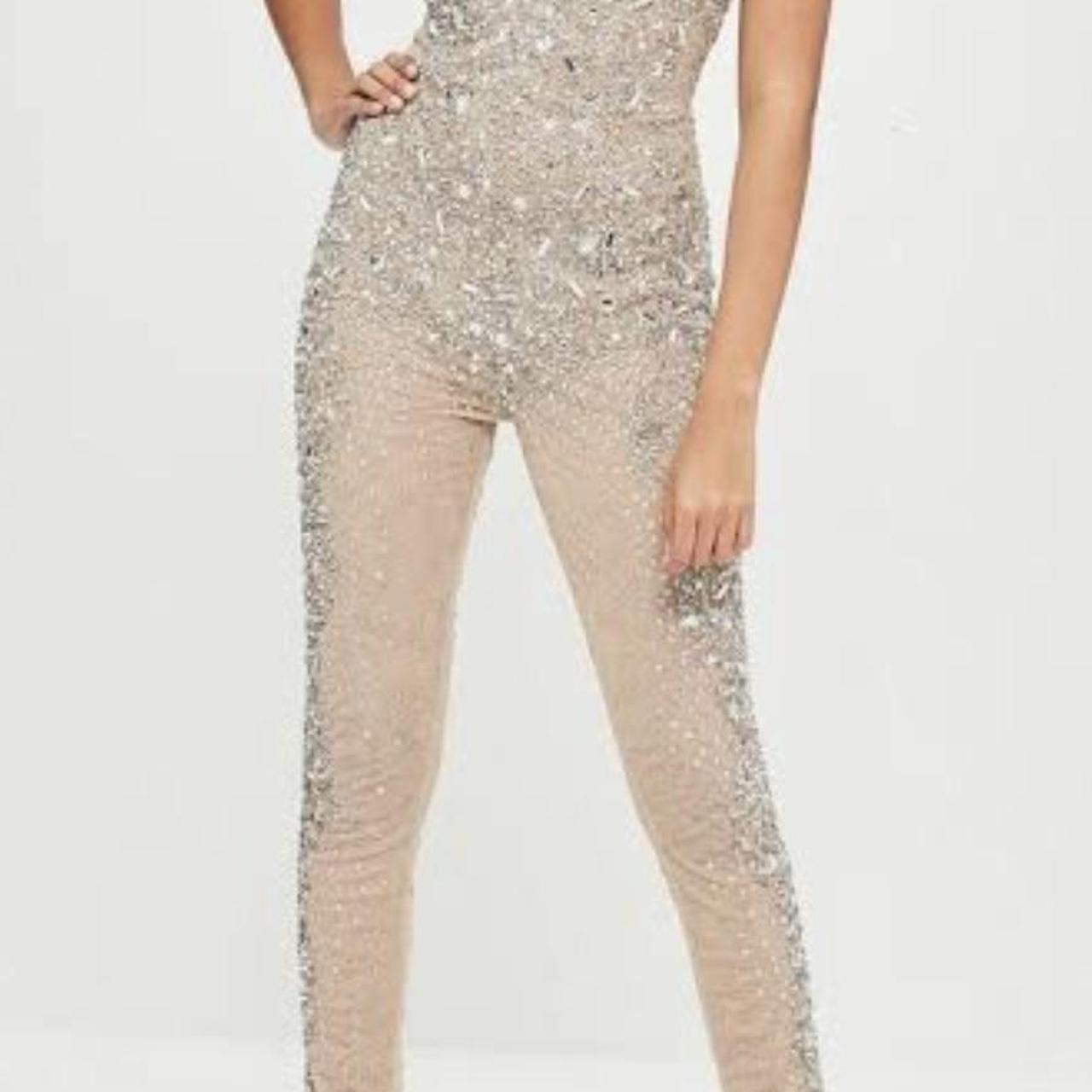 Missguided X Carli Bybel Nude Mesh Diamond Depop