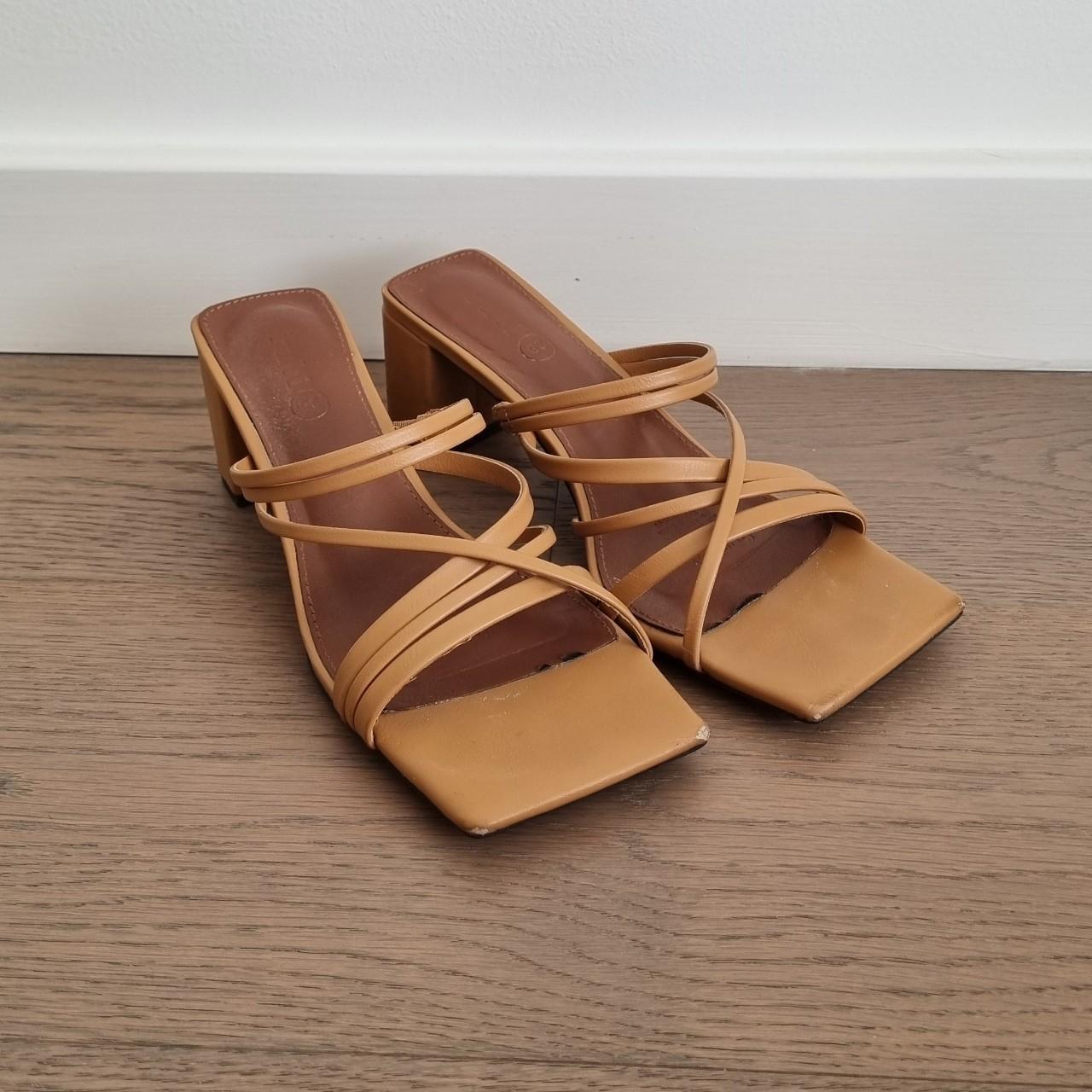 - Rubi shoes square toe block heel - Tan colour -... - Depop - Rubi shoes square toe block heel - Tan colour -... - Depop