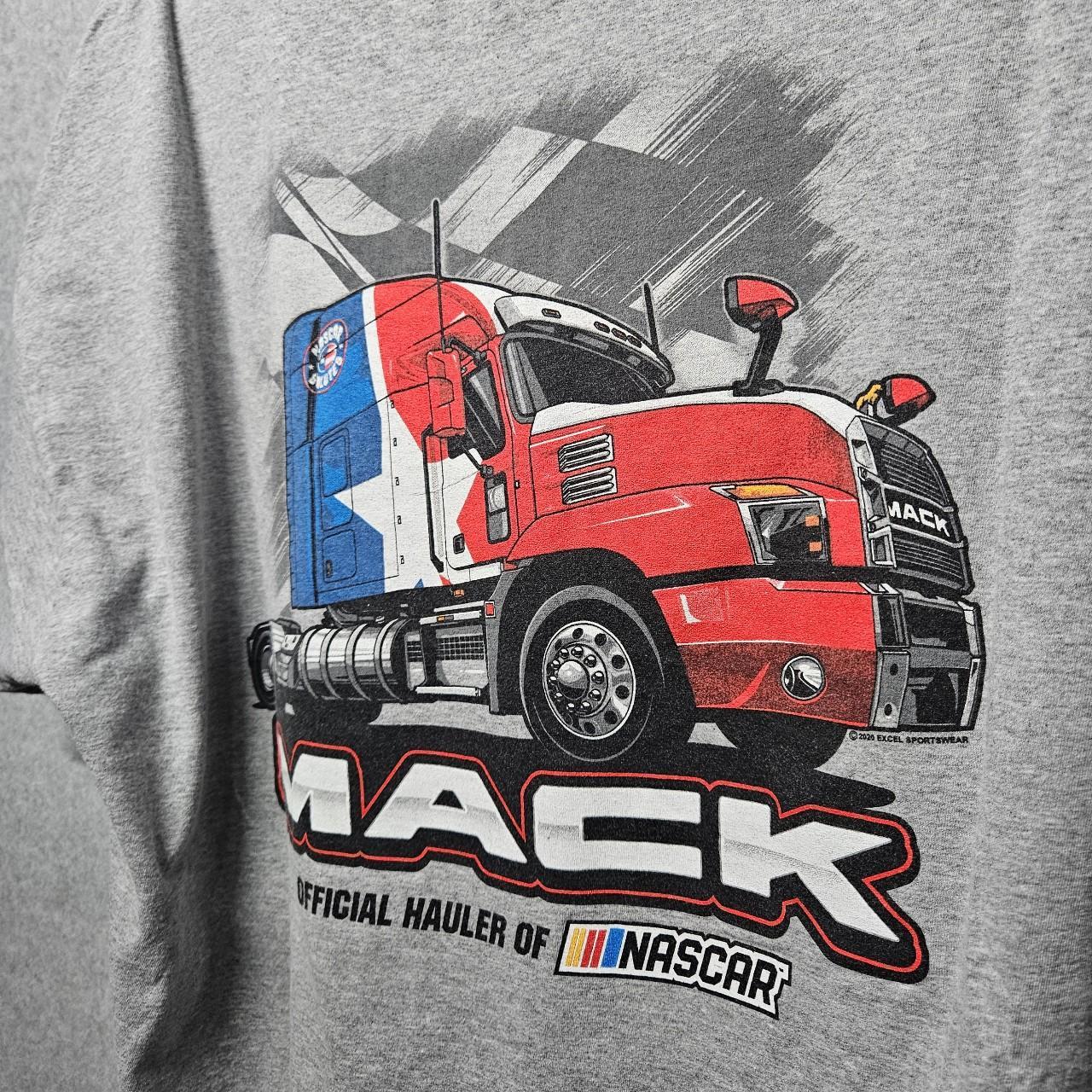 Mack Truck Shirt Adult XXL Gray NASCAR Hauler... - Depop