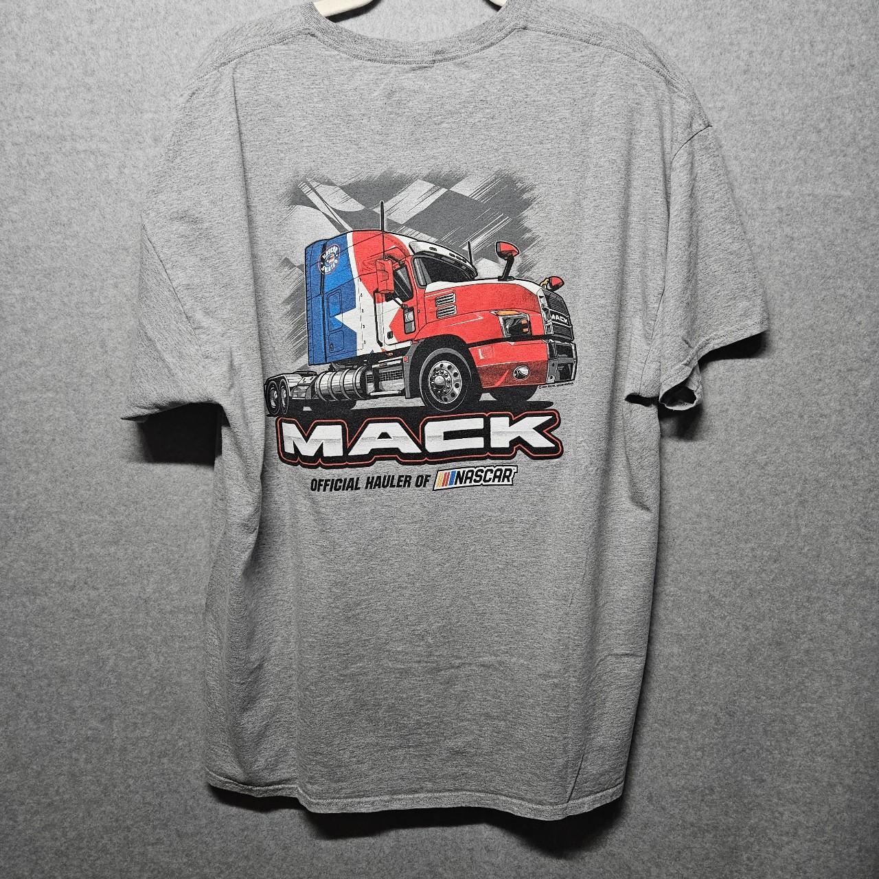 Mack Truck Shirt Adult XXL Gray NASCAR Hauler... - Depop
