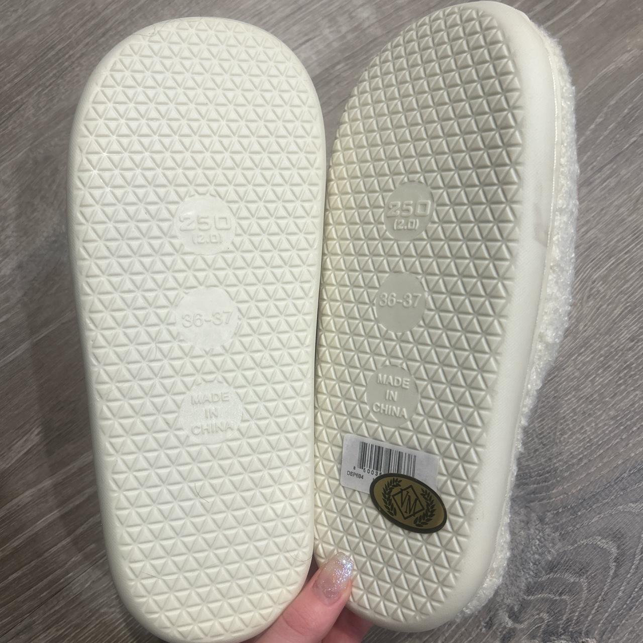 pink smiley face slippers, size 36-37, never worn!... - Depop