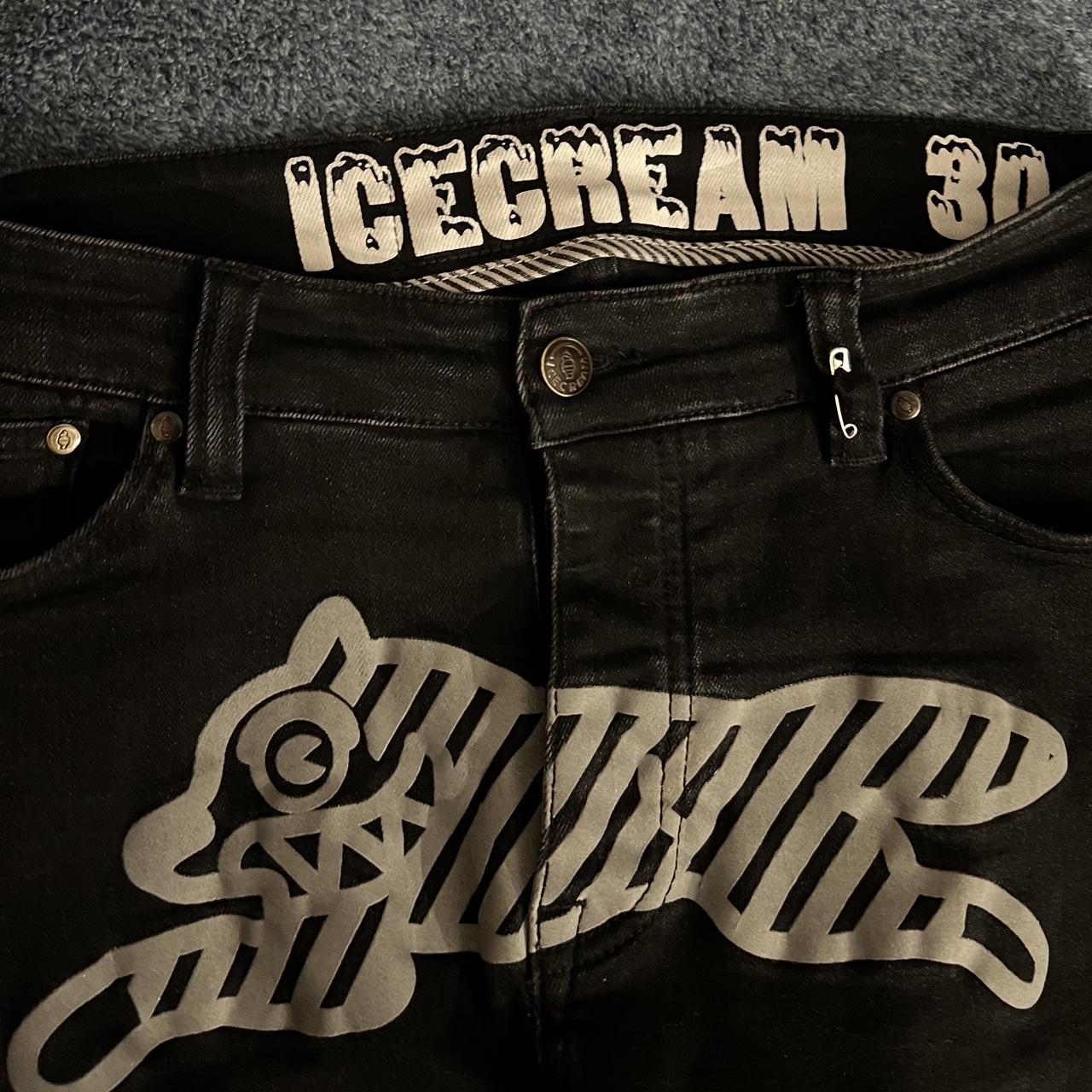 flared ice cream denim pants size 30 good condo - Depop