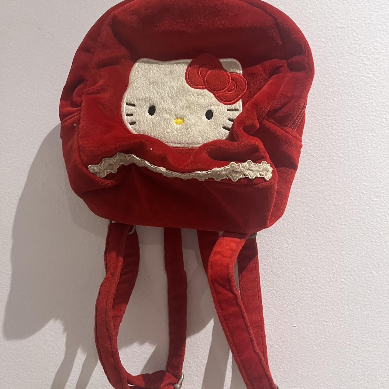 Hello Kitty Red Mini Backpack -2000 -signs of wear,... - Depop