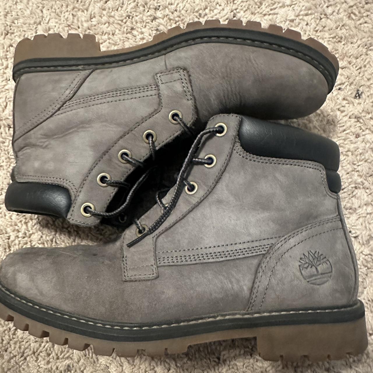Two stains‼️ Timberland grey and black boots #boots... - Depop