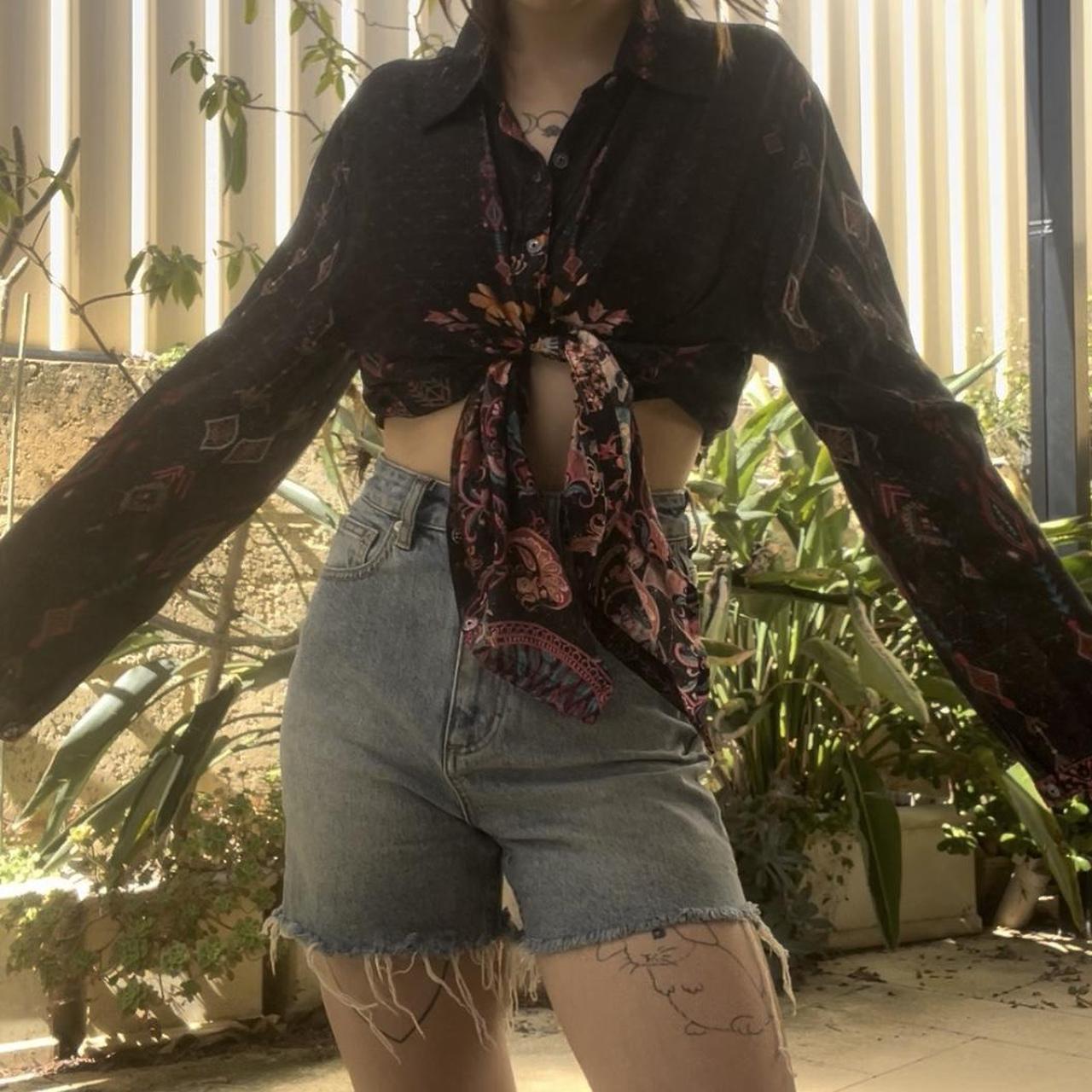 groovy deep purple button down long-sleeve... | Depop