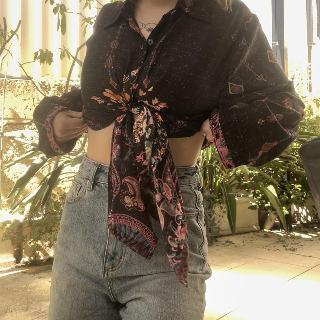 groovy deep purple button down long-sleeve... | Depop