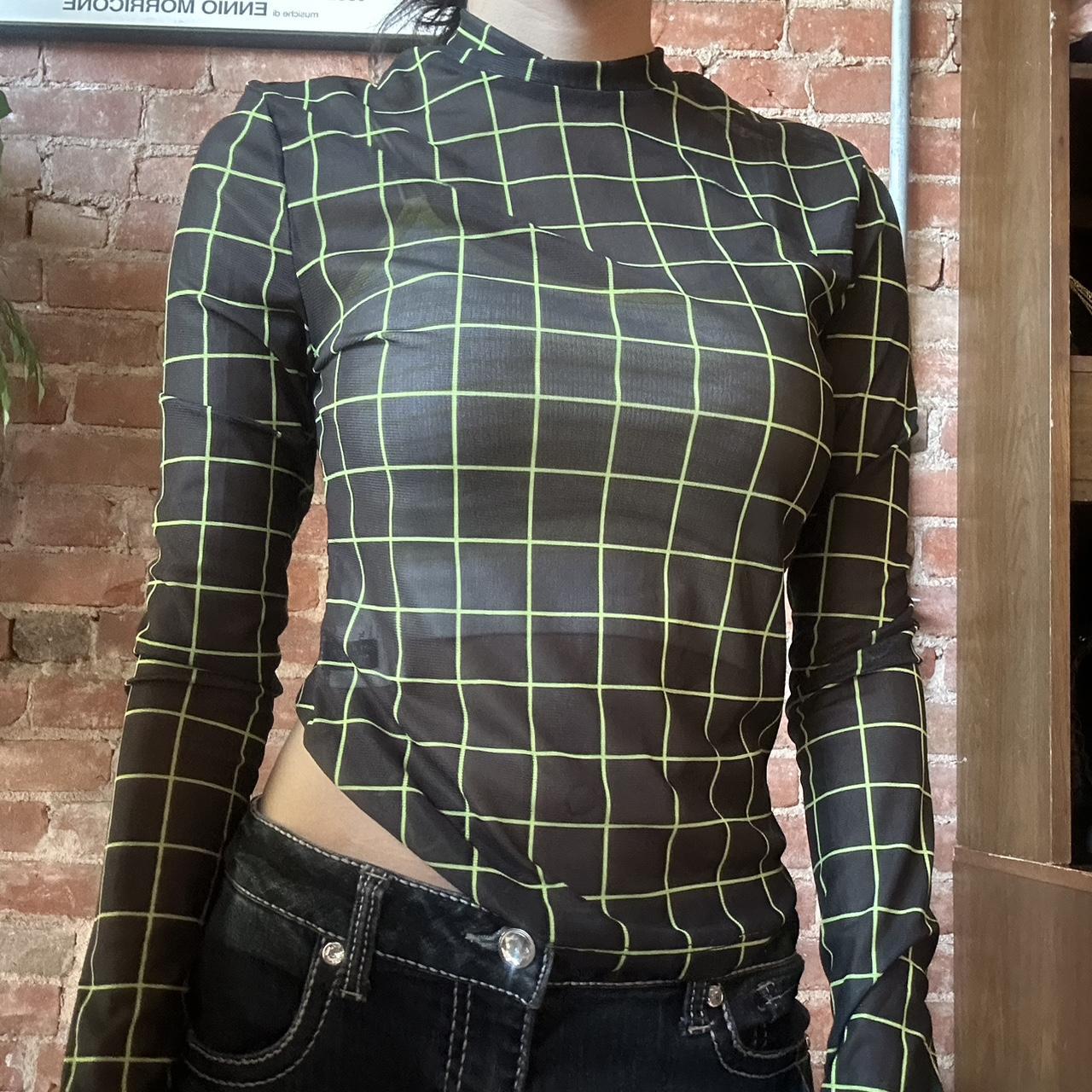 Mesh long sleeve top #meshtop #longsleevetop #rave... - Depop