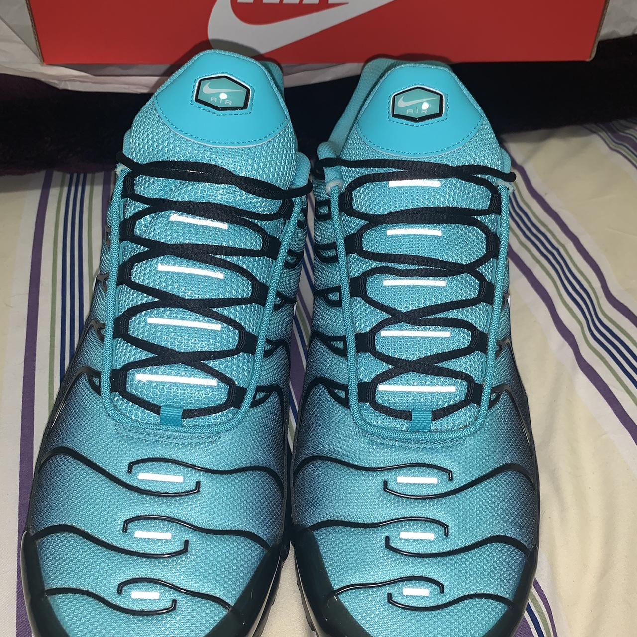 Size 14us nike tns retro aqua fades never been worn... - Depop