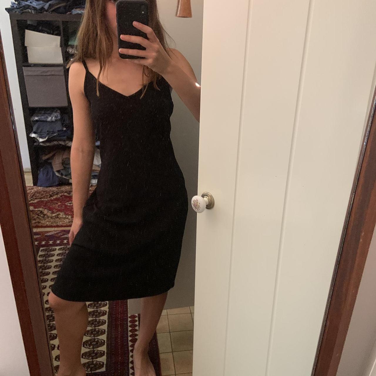 Boohoo black midi dress Size 8 - Depop