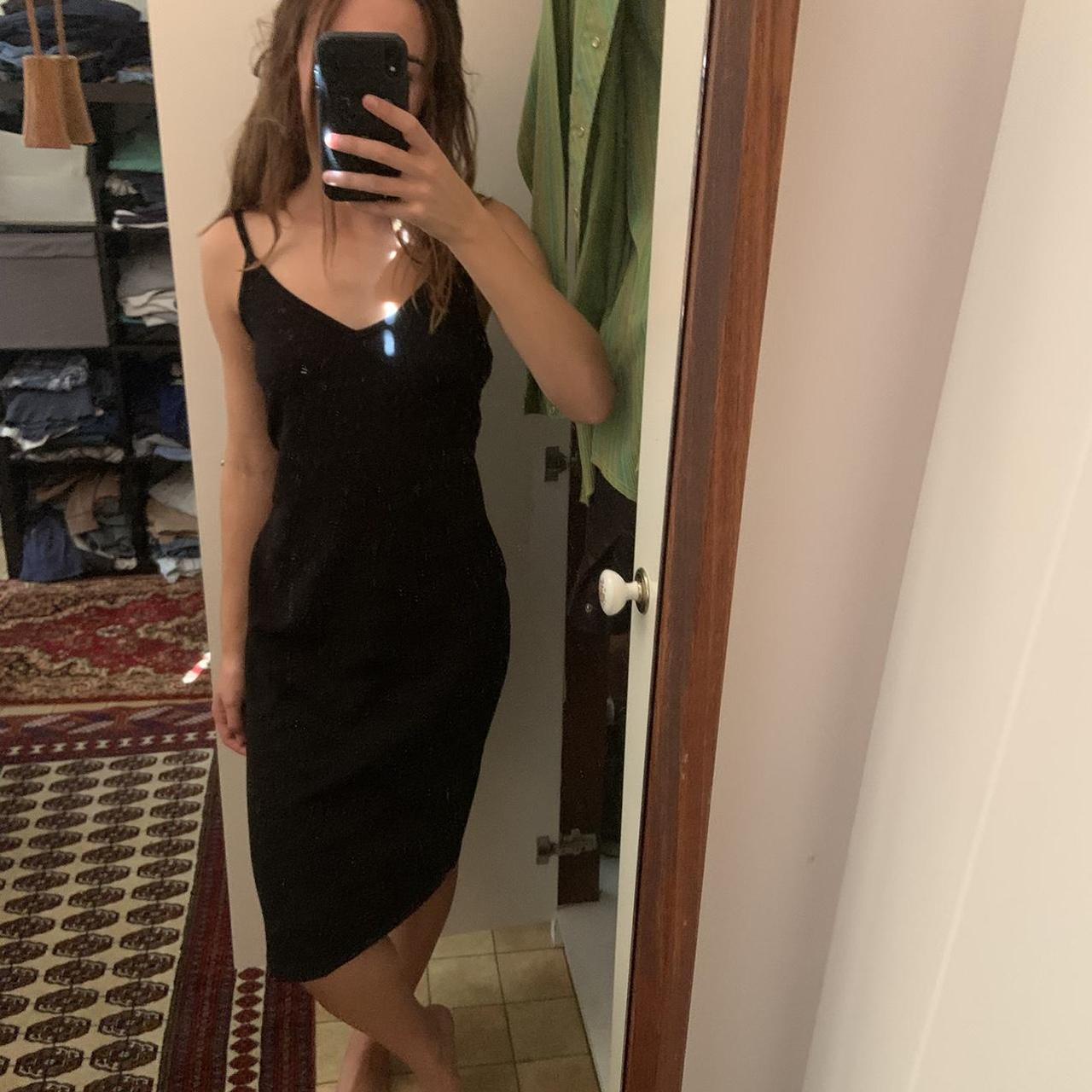 Boohoo black midi dress Size 8 - Depop