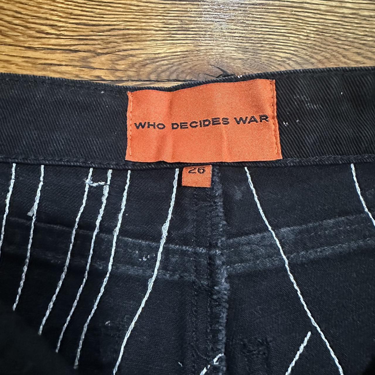 WHO DECIDES WAR JEANS SIZE 26 BLACK WITH WHITE... - Depop