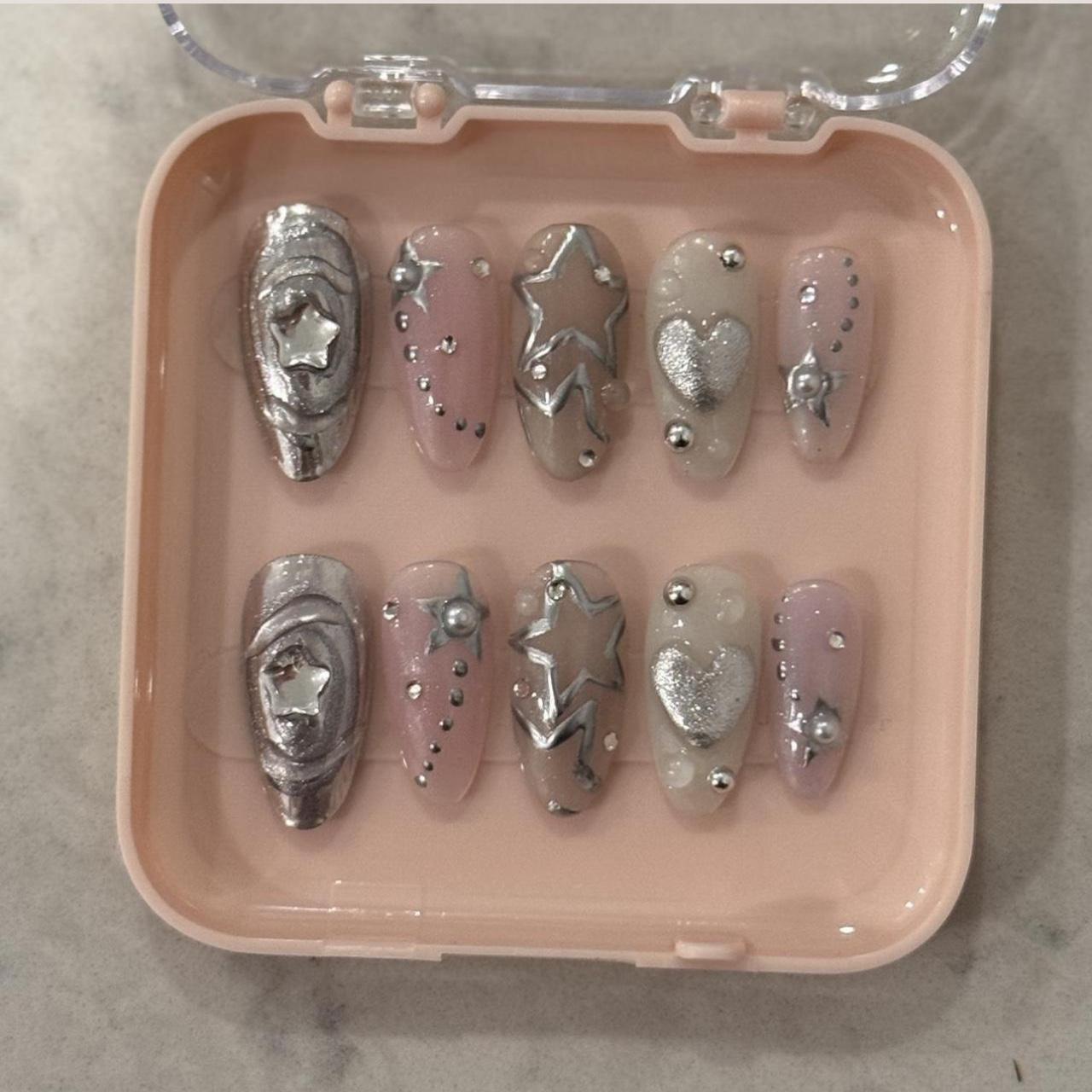 Silver Star Nail set handmade by me⭐️ This set is a... - Depop