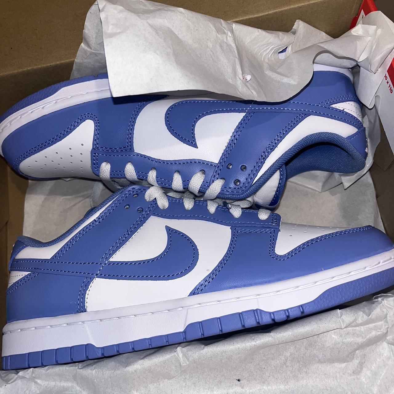 Dunks unc blue Receipt available Size 7.5 - Depop
