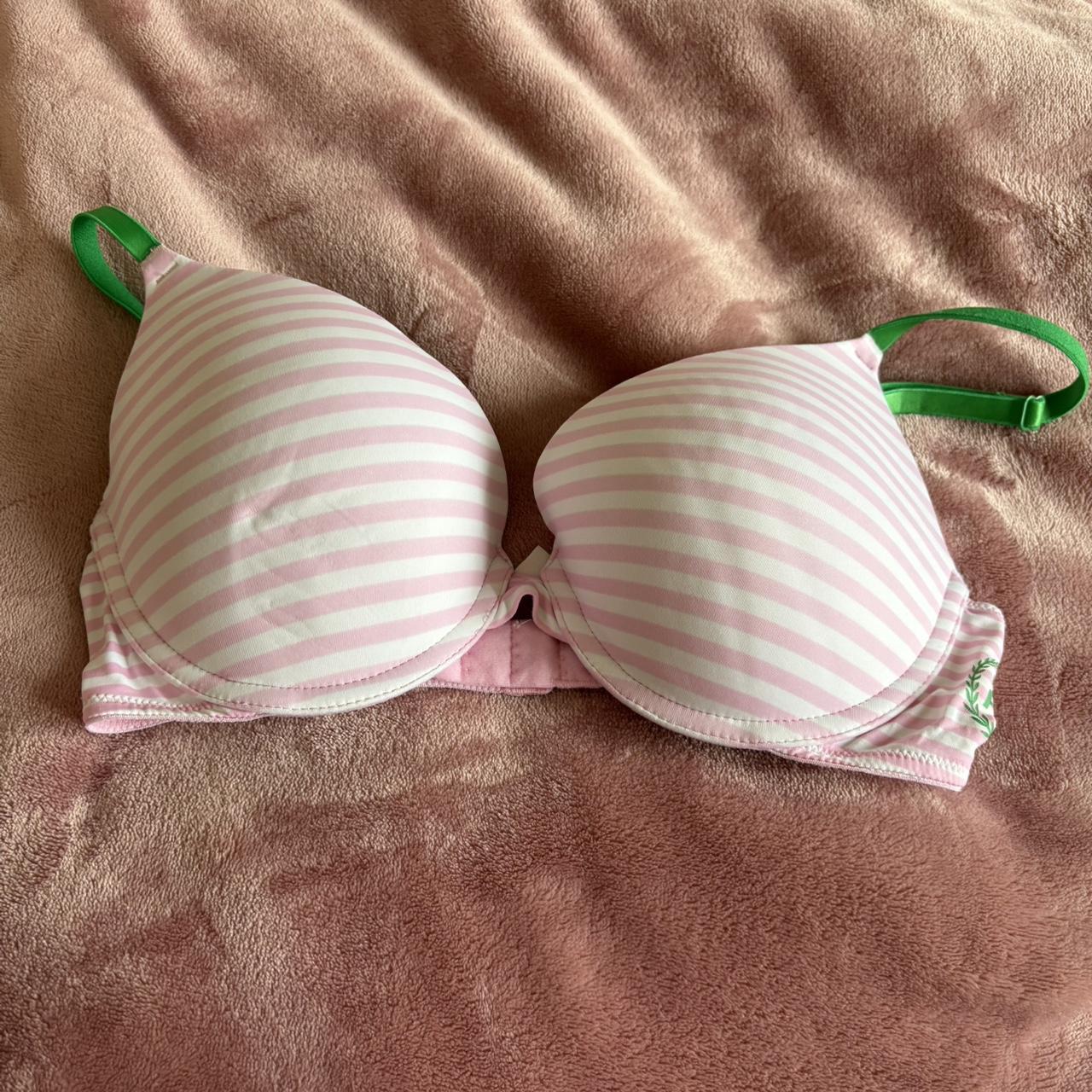 PINK VS Pink and white striped push-up bra #lingerie | Depop