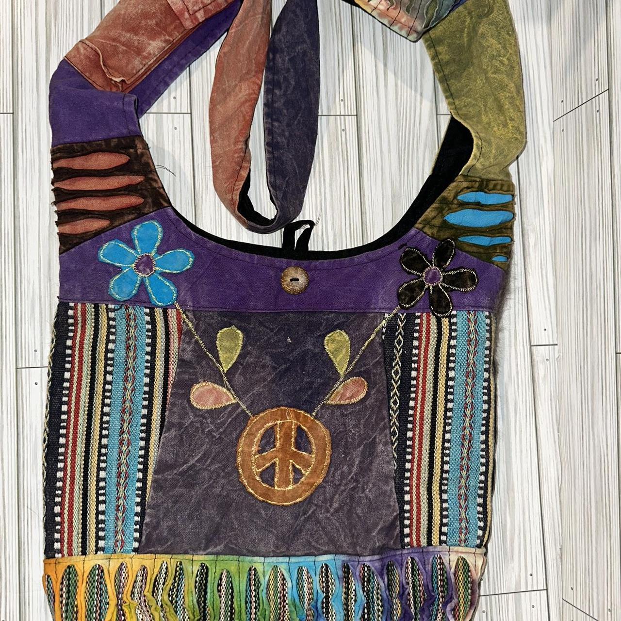 Handmade in Nepal Boho Cotton Shoulder Bag Hippie Purse - Depop