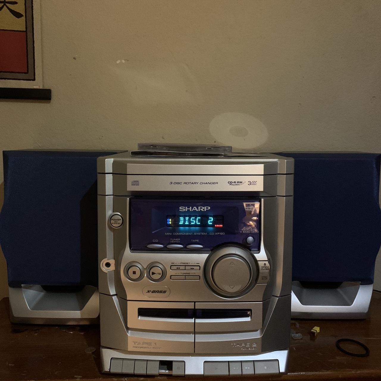 Sharp 3 disc cd player and cassette player - Depop