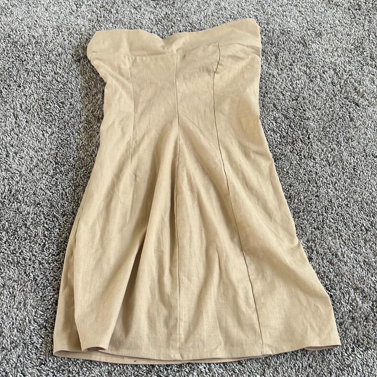 Sky to Moon- Tan Mini Dress, size Small (few minor... - Depop