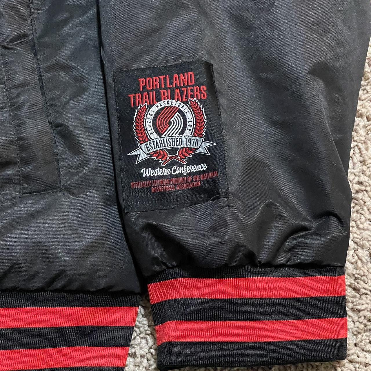 Portland Trail Blazers Jacket XXL NBA Bomber Black... - Depop
