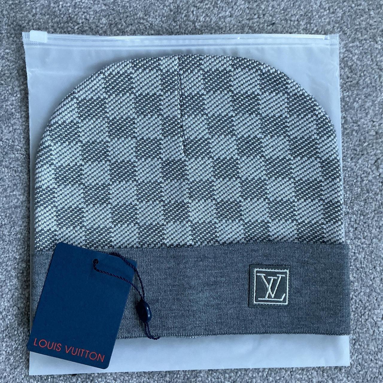 Brand new lv beanie one size grey - Depop