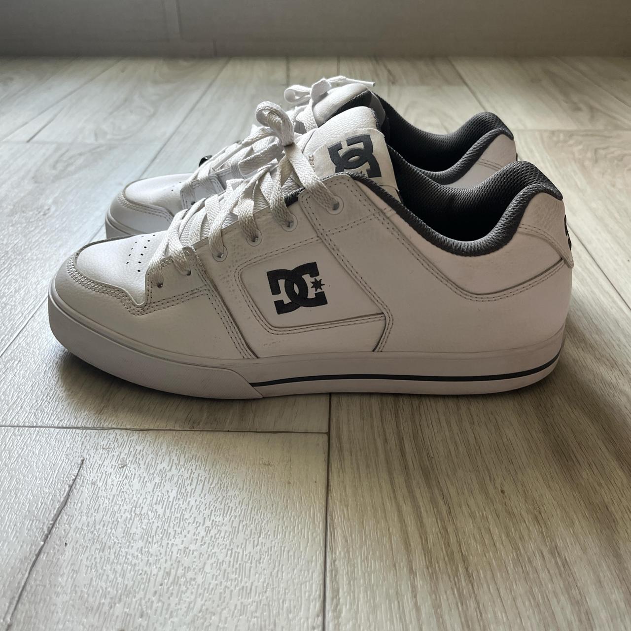 All White DC shoes size 12 #dc#skate | Depop