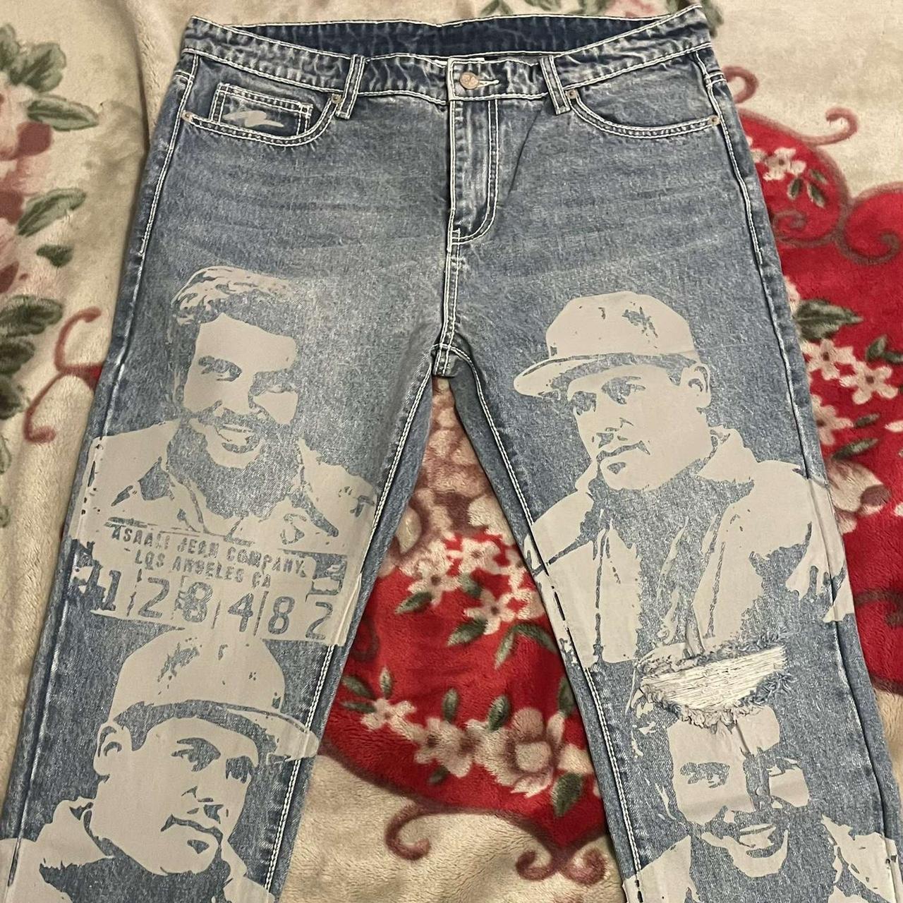 Asaali Co jeans blue/grey asphalt size 34 Never... - Depop