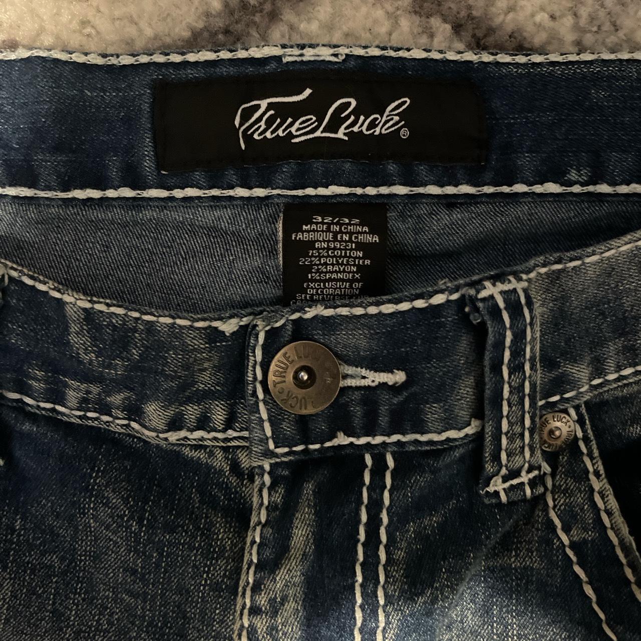 True Luck Jeans Cool fade in them Size 32X32 Lmk... - Depop