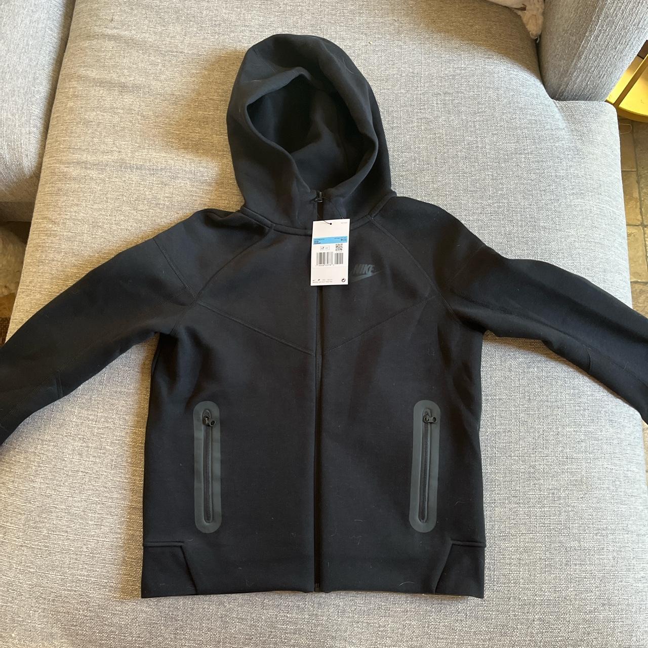Nike tech black jacket brand new never worn kids medium - Depop