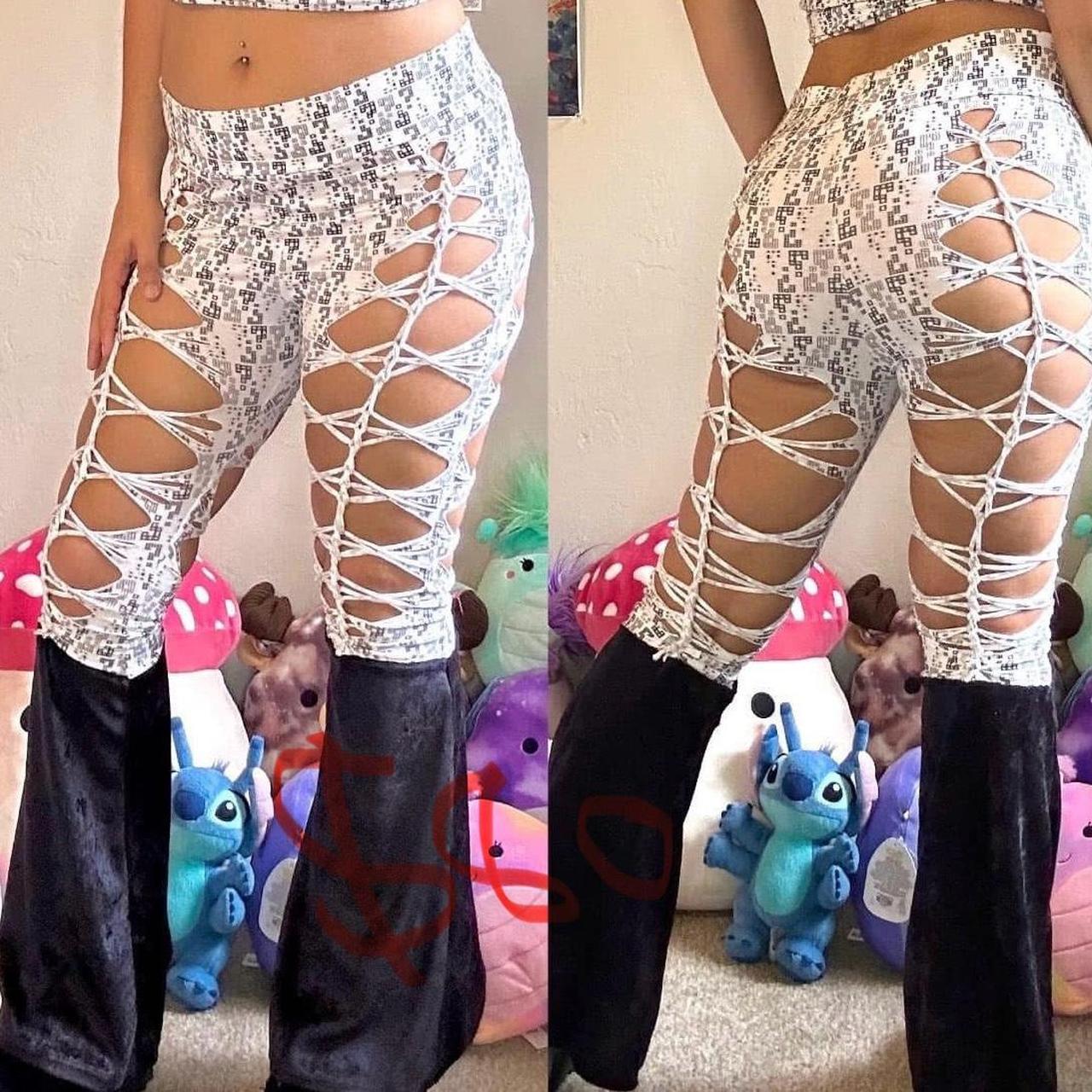 Braided slit weave tipper question mark bell bottom... | Depop