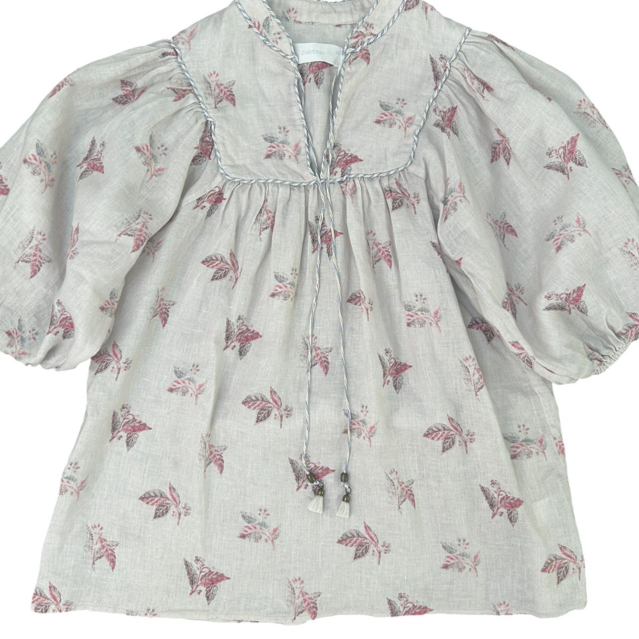 Zimmermann Top Size 0 (AU 8 / US 4) Linen Floral... | Depop