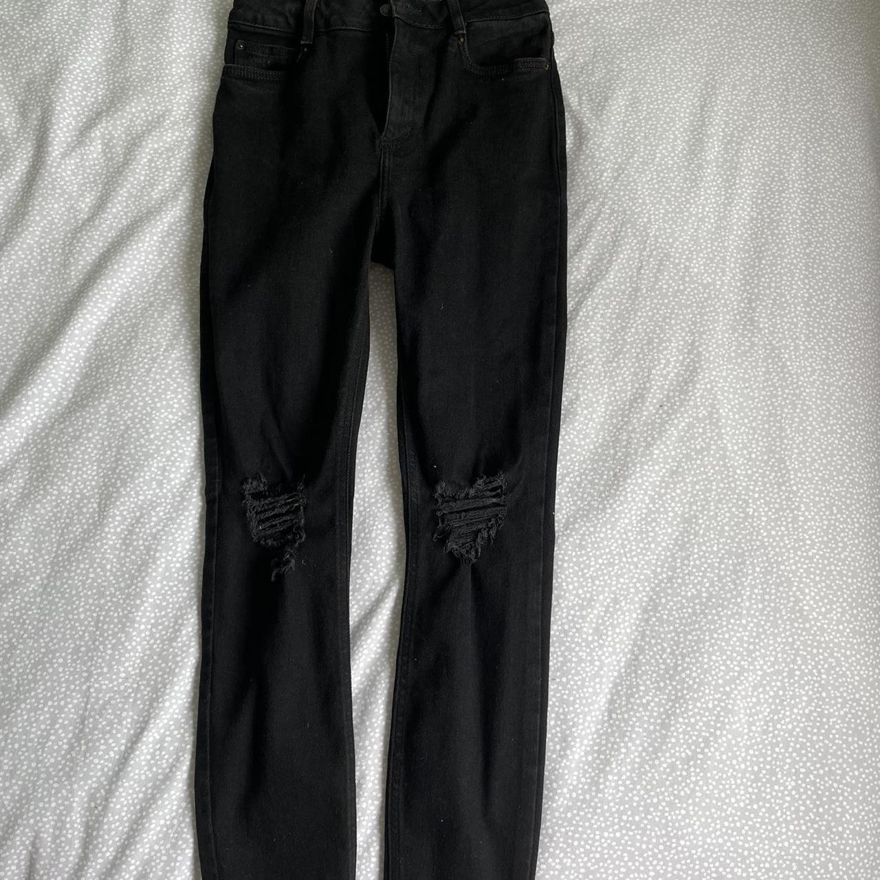 Black New Look high rise skinny jeans with... - Depop