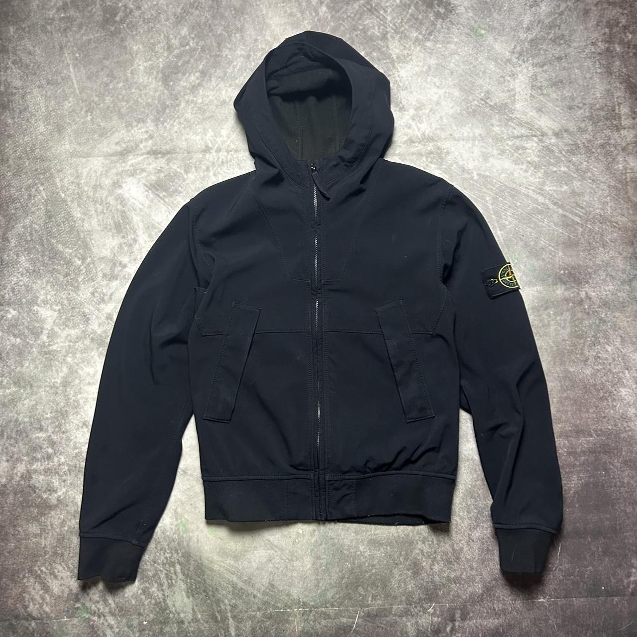 Stone Island Soft Shell hooded jacket windbreaker... - Depop