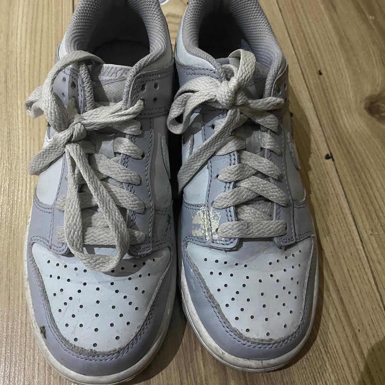 grey Nike dunks size 3 women’s Worn several times - Depop