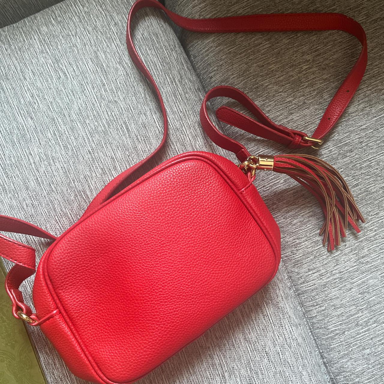 Red medium sized crossbody bag - Depop
