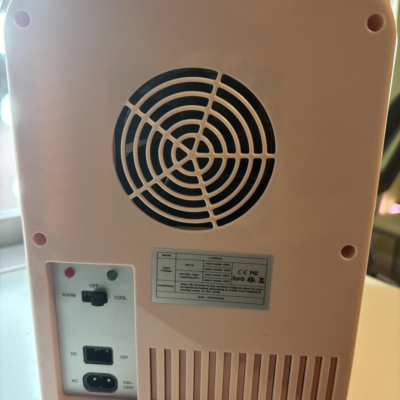 pink mini fridge Astro Ai comes with cable can be... - Depop