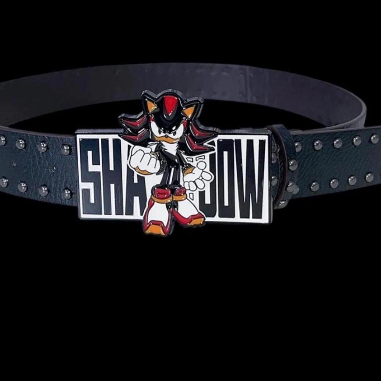 Custom Black studded Shadow the Hedgehog belt with... | Depop
