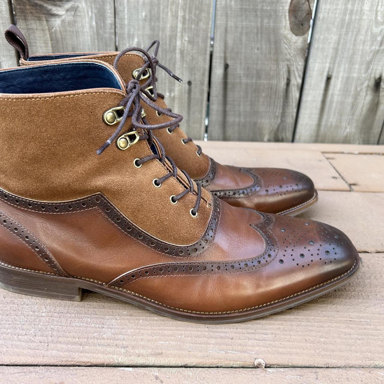 Stacy Adams Malone Wing Tip Lace-up Boot, Cognac... - Depop