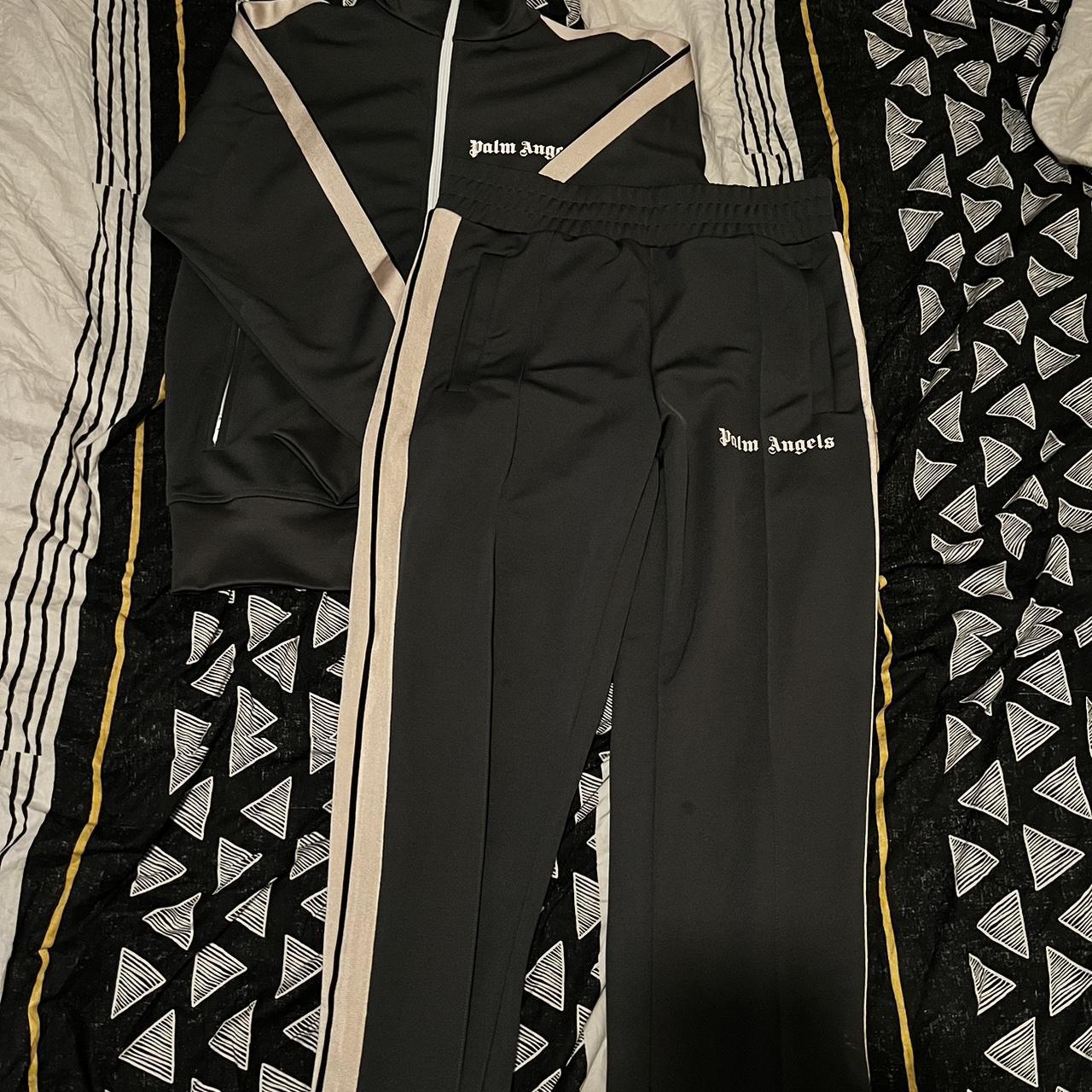 Palm angels tracksuit Grey Medium Open to offers - Depop